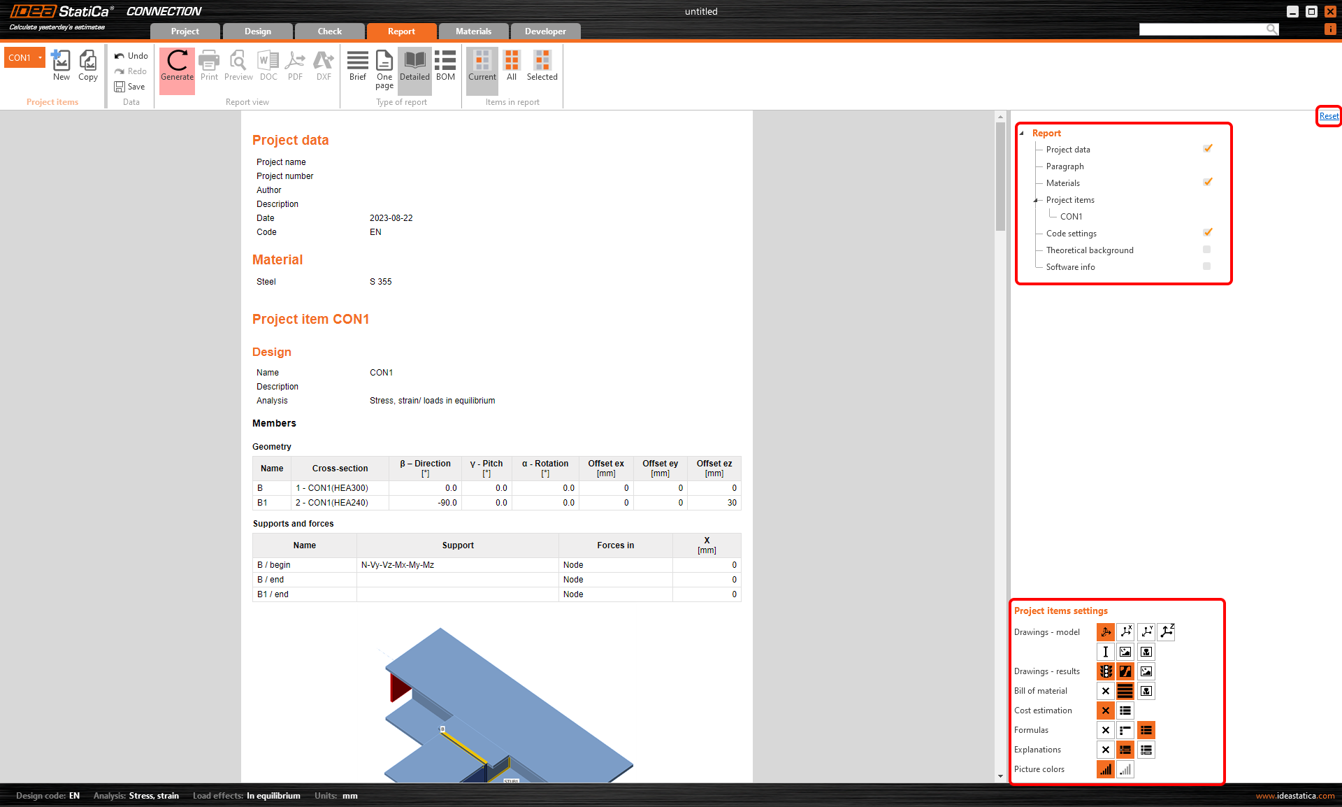 Jak vytvořit a exportovat protokol do MS Word, PDF a DXF | IDEA StatiCa